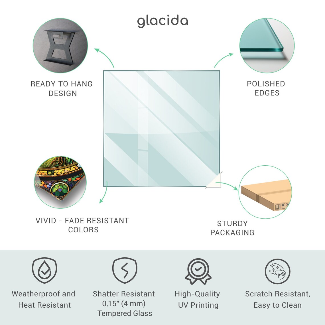 Refractive Tempered Glass, Elegant Home Decor Glass Art, Asymmetric ...