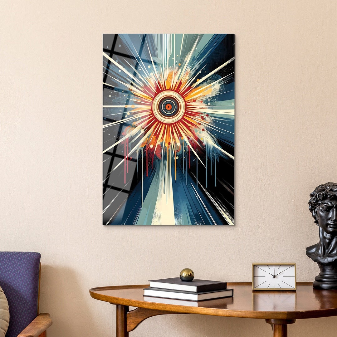 Stellar Chill Explosion Glass Wall Art, Starburst Theme Tempered Glass ...