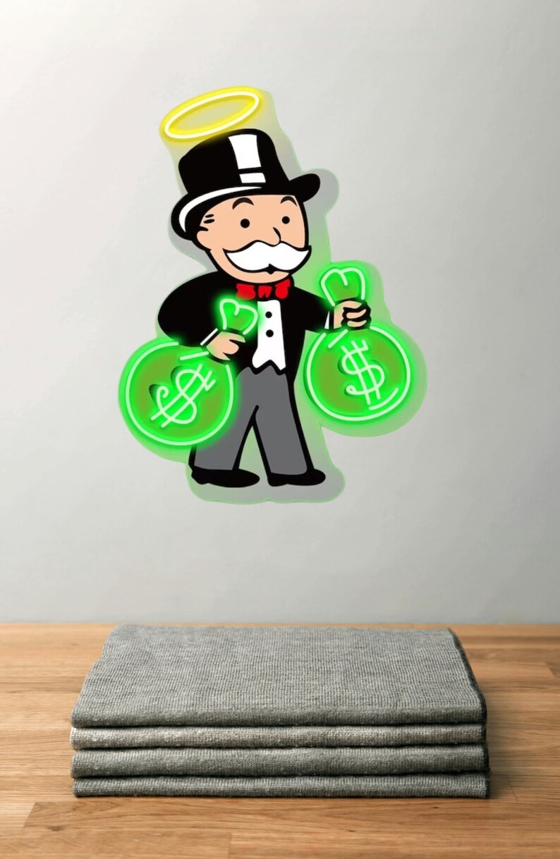 Monopoly Money Bag Neon Sign, Unique Decor, Aesthetic Room Decor ...