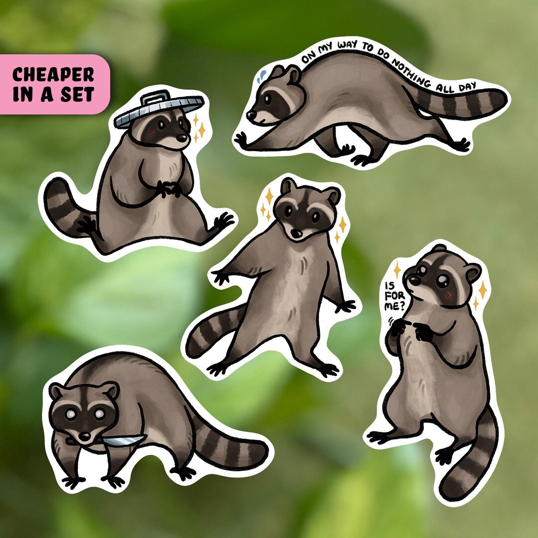 Raccoon Sticker Cute Stickers Planner Raccoons Stickers Journal Decor ...
