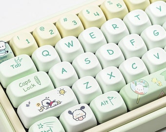 MEOW MEOW Cute Blue Cat Pbt Kawaii Keycap Set for Mechanical Keyboard ...