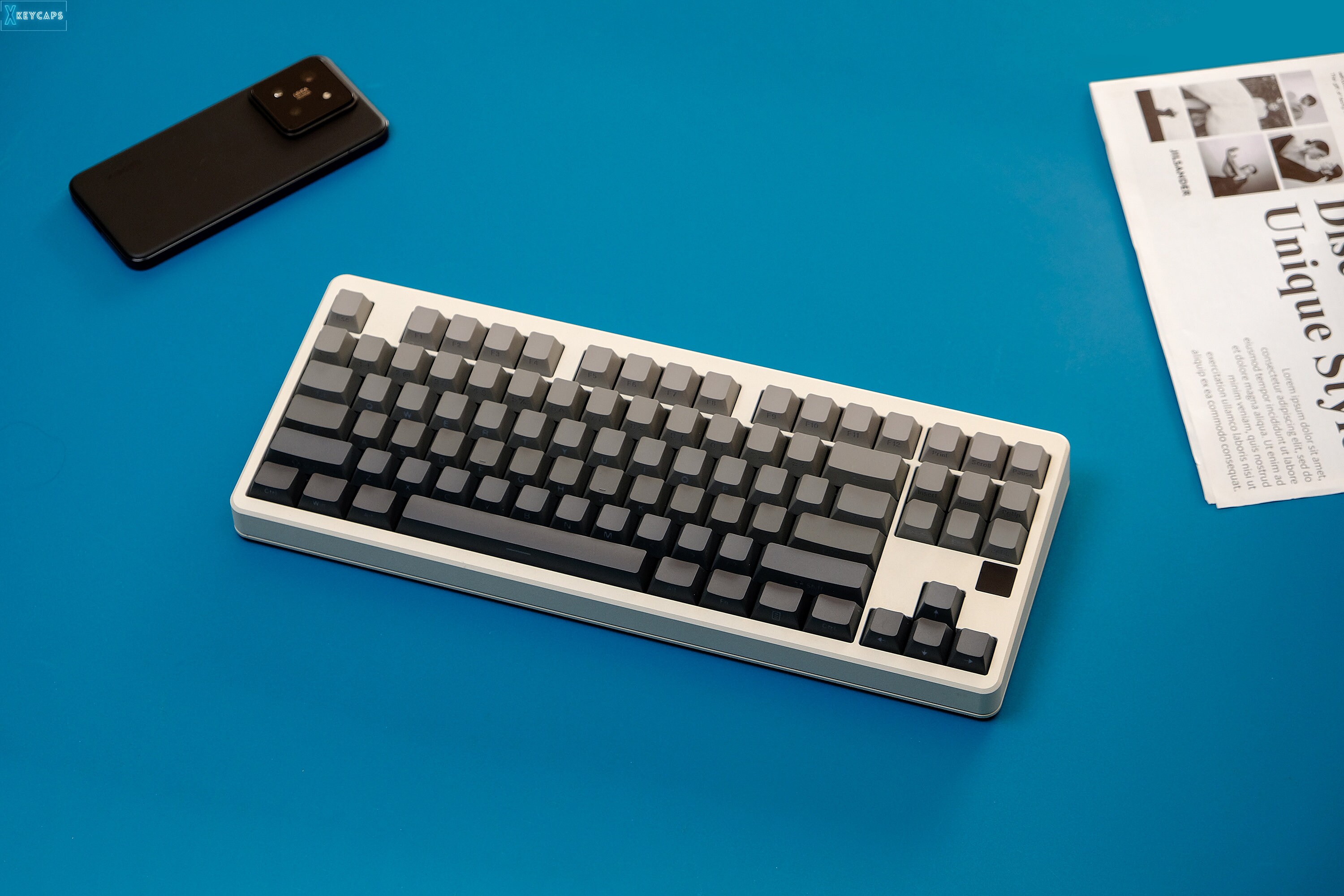 Cool Black Gradient Backlit PBT ISO Keycap Set for Mechanical Keyboard ...