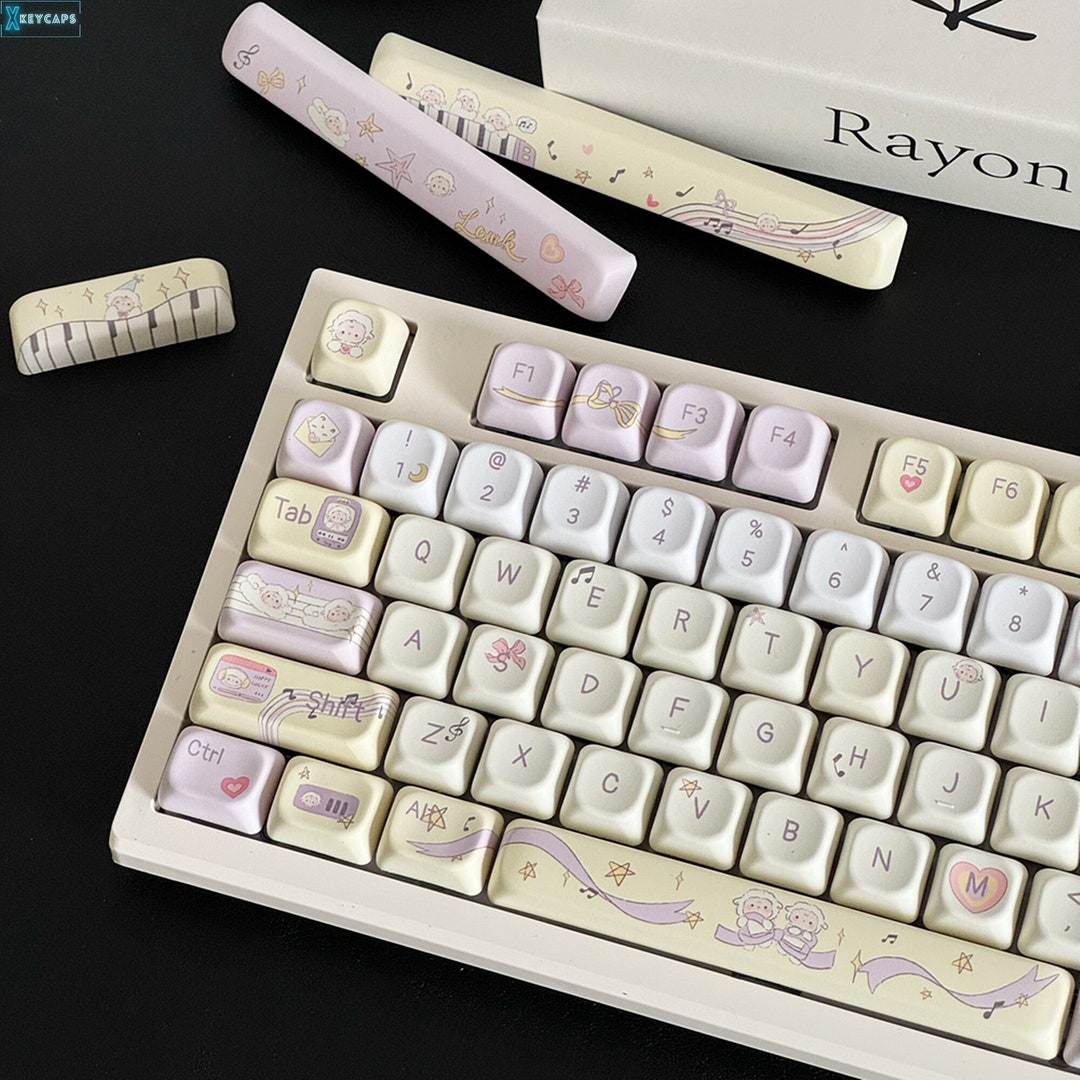 Singing Sheep Cute Purple PBT ISO Keycap Set for Mechanical Keyboard ...