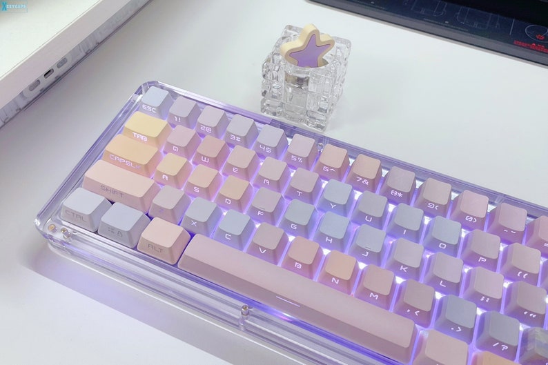 Cute PBT OEM Gradient Backlit Keycap Set for Mechanical Keyboard Monet ...