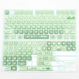 Cute Matcha Green Gradient PBT MOA Keycap Set for Mechanical Keyboard ...