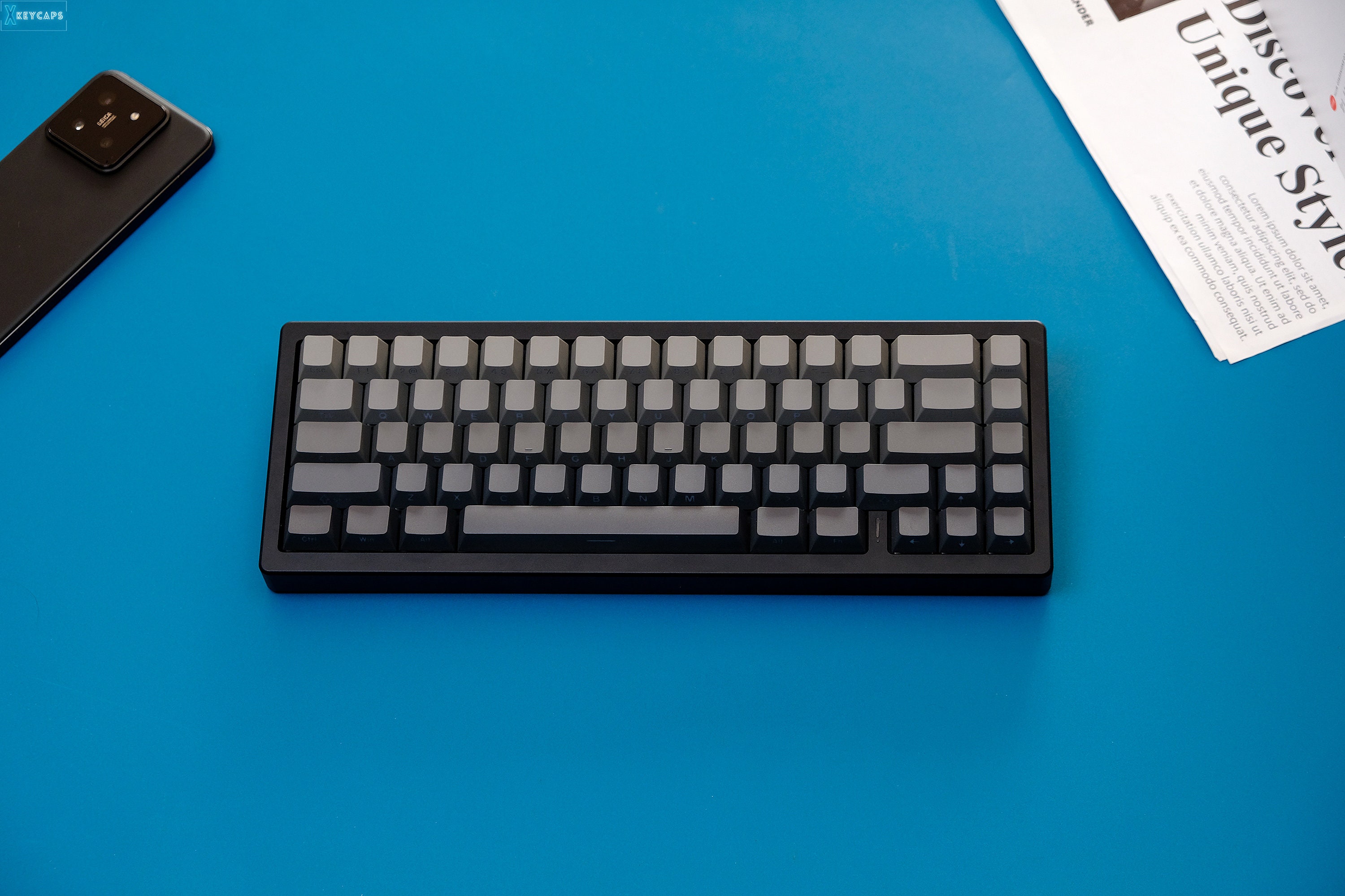 Cool Black Gradient Backlit PBT ISO Keycap Set for Mechanical Keyboard ...