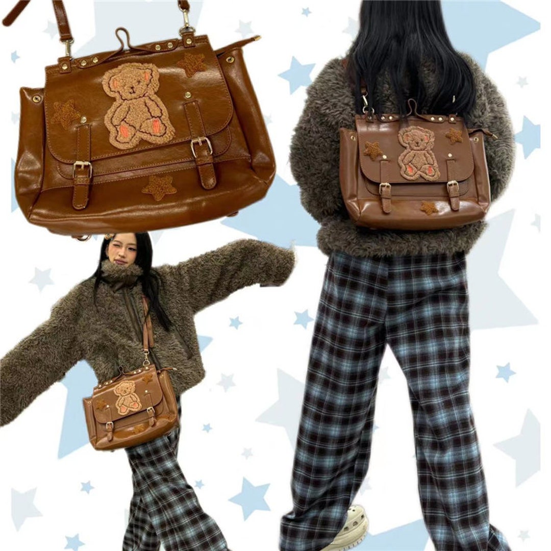 Remake Y2k Cute Bear Backpack Shool Bag Y2k Millennium Hot Girl Goth ...