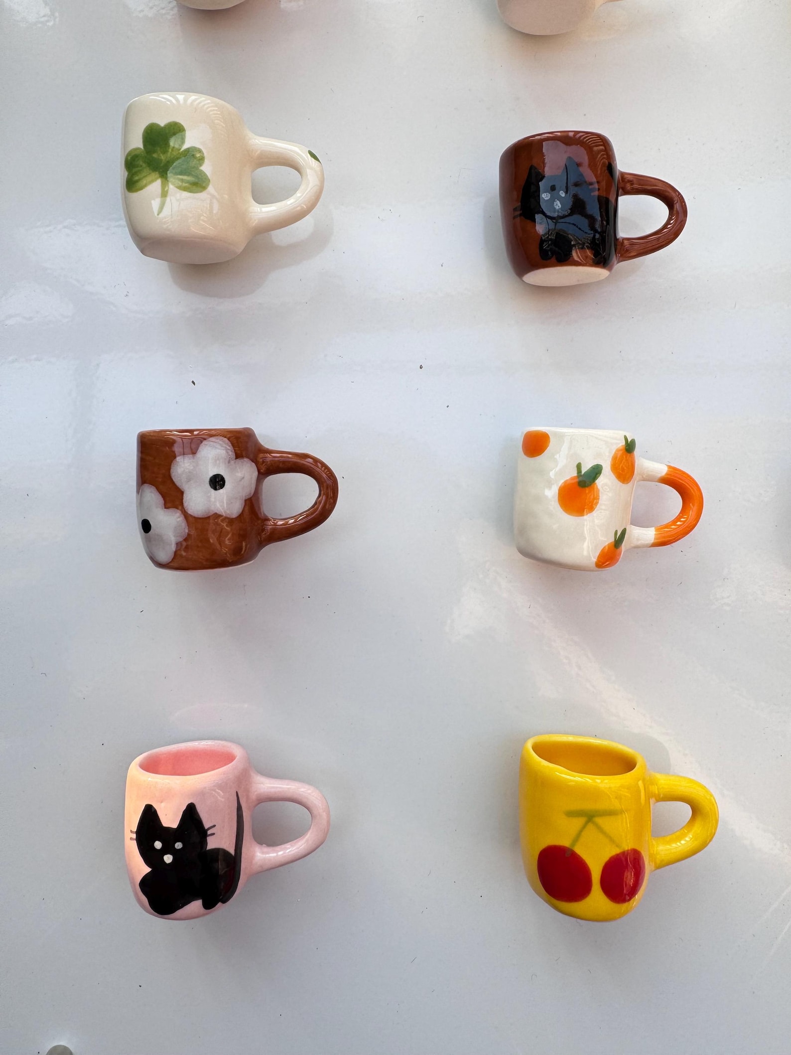 Handmade Mini Ceramic Cup Fridge Magnet , Small Cup Home Decor ...