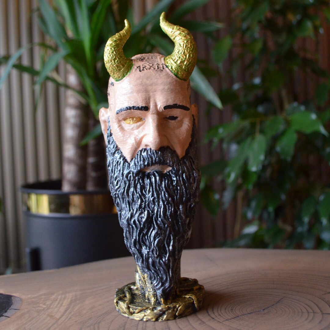 Mimir Bust 3D Printed Norse Mythology Decor God of Wisdom Statue Geek ...