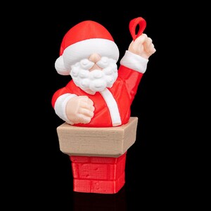 Santa in Chimney Christmas Ornament – 3D Printed Holiday Tree ...
