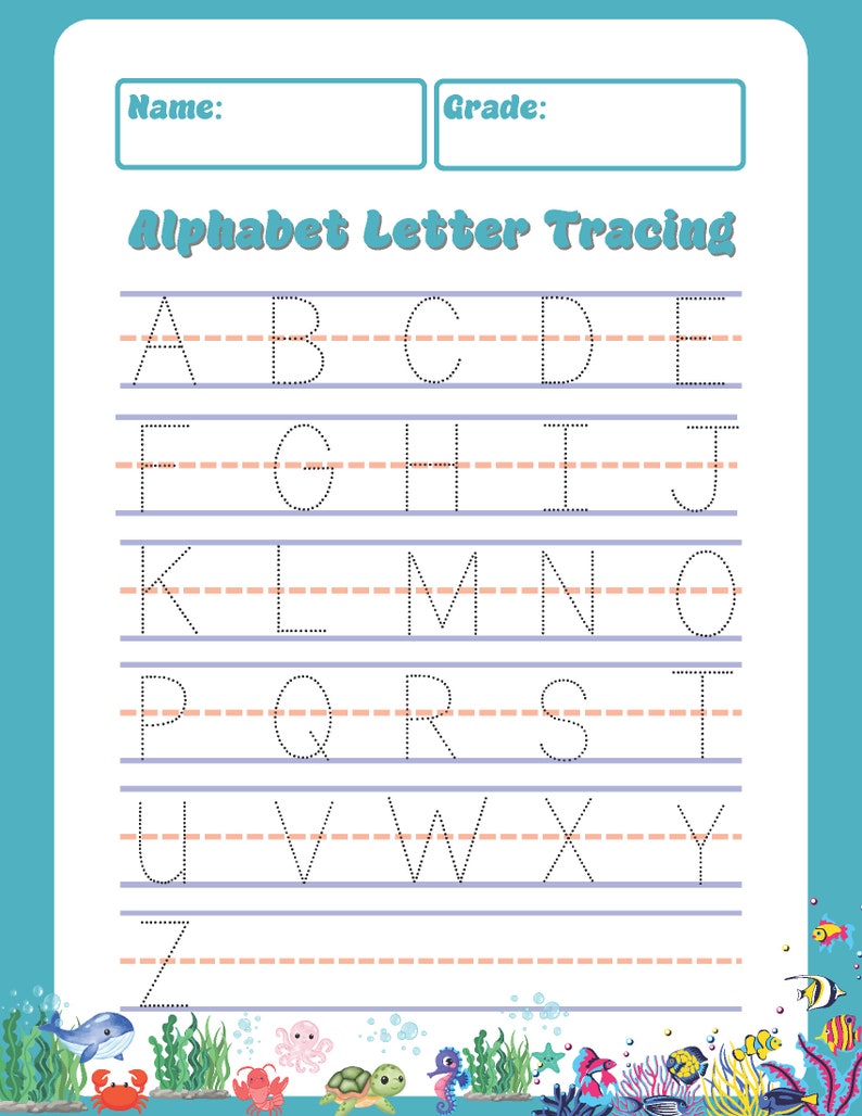 8 Themes 16 Pages Printable Lowercase Uppercase Alphabet Tracing ...