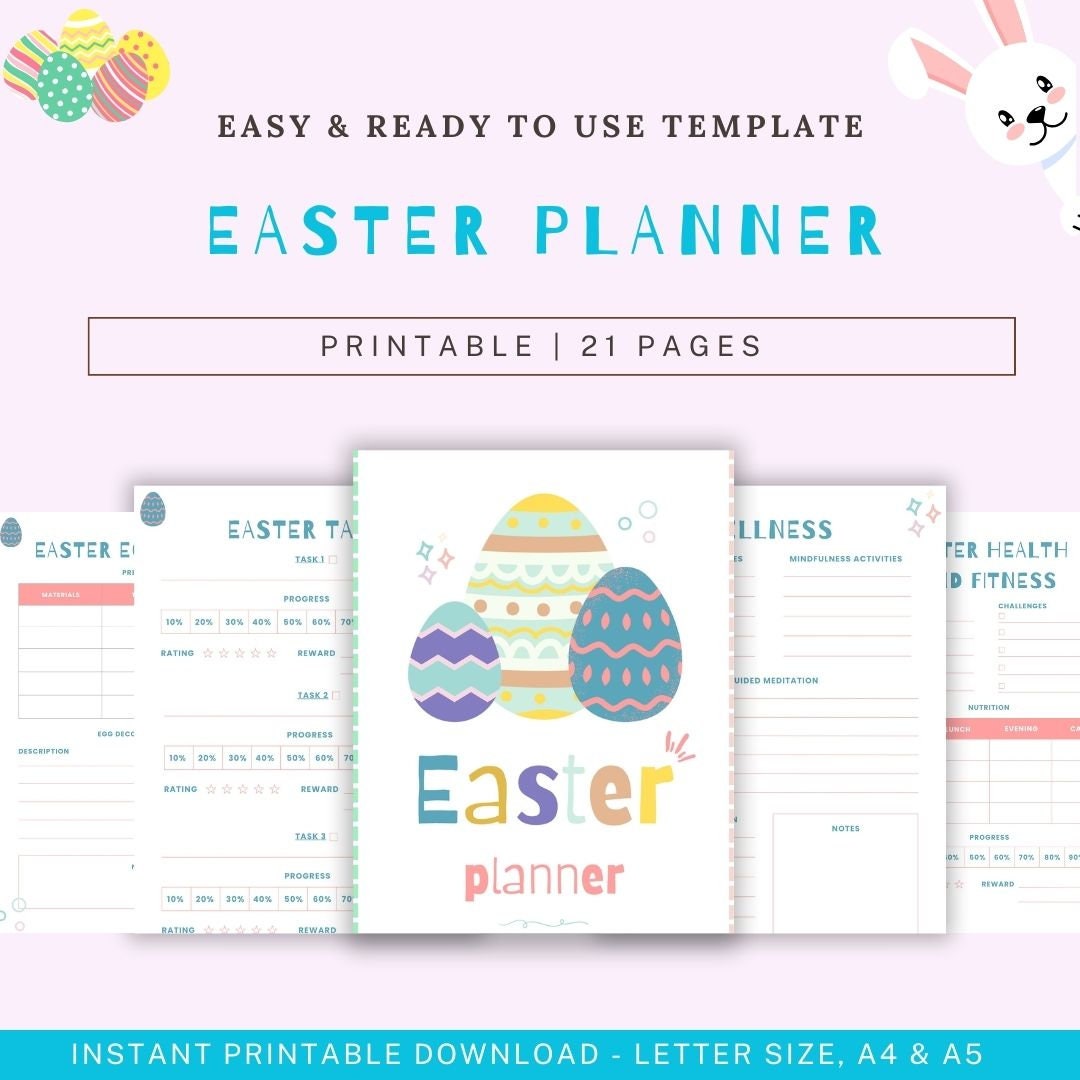 Easter Planner, Spring Planner, Easter Printable, Easter Egg Hunt Planner, Easter Organizer ...