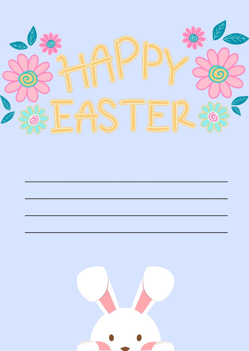 Printable Easter Card Cross Happy Easter Editable Template Print-at ...