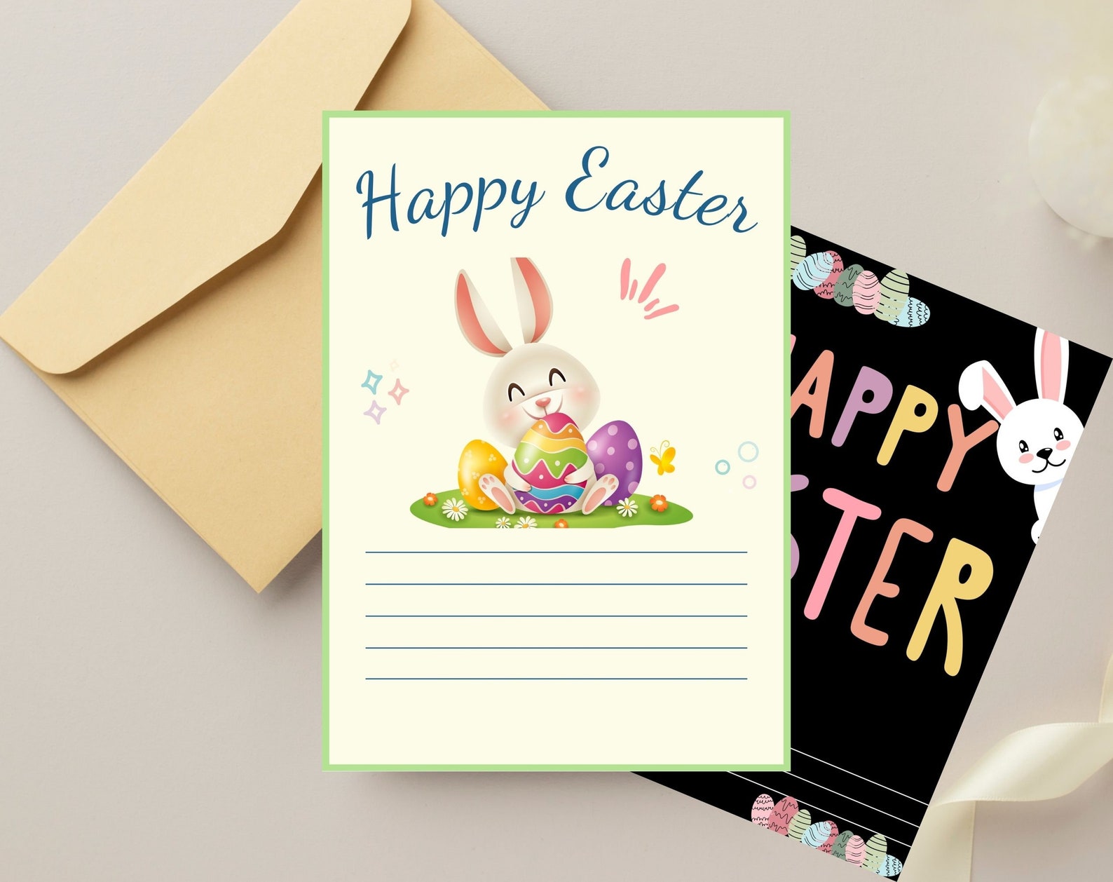 Printable Easter Card - Cross Happy Easter Editable Template - Print-at ...