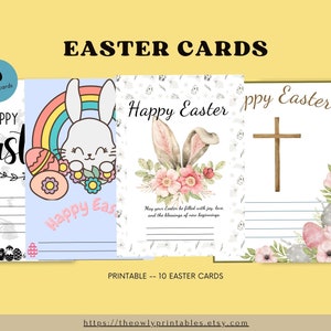 Printable Easter Card - Cross Happy Easter Editable Template - Print-at ...