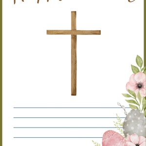 Printable Easter Card Cross Happy Easter Editable Template Print-at ...