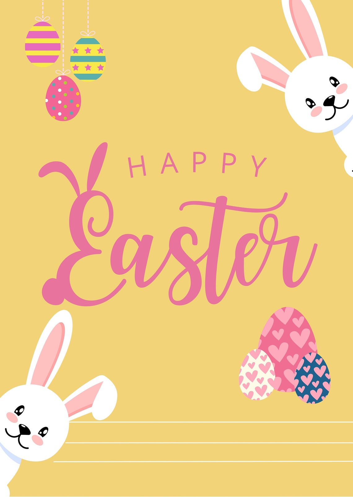 Printable Easter Card Cross Happy Easter Editable Template Print-at ...