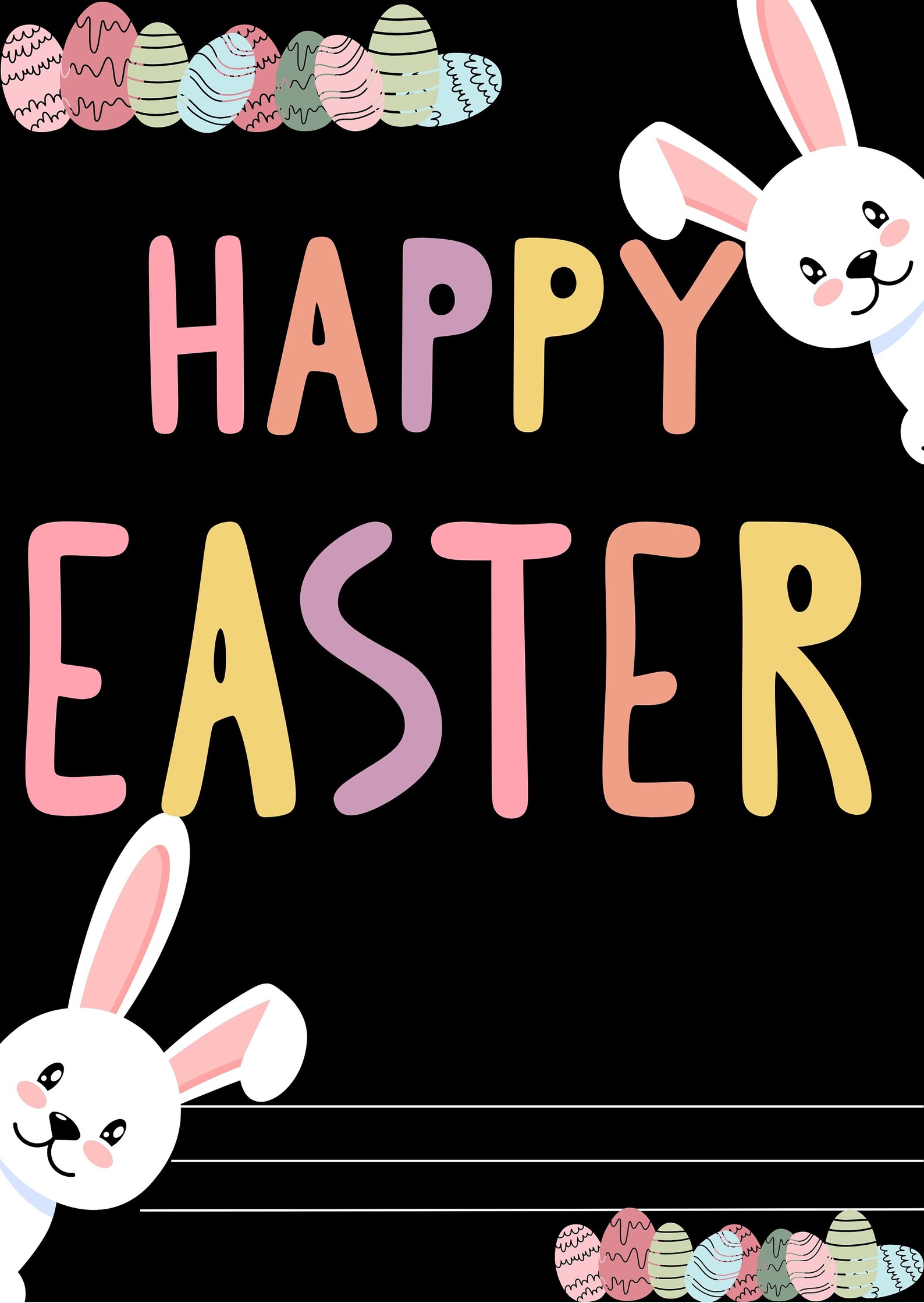 Printable Easter Card Cross Happy Easter Editable Template Print-at ...