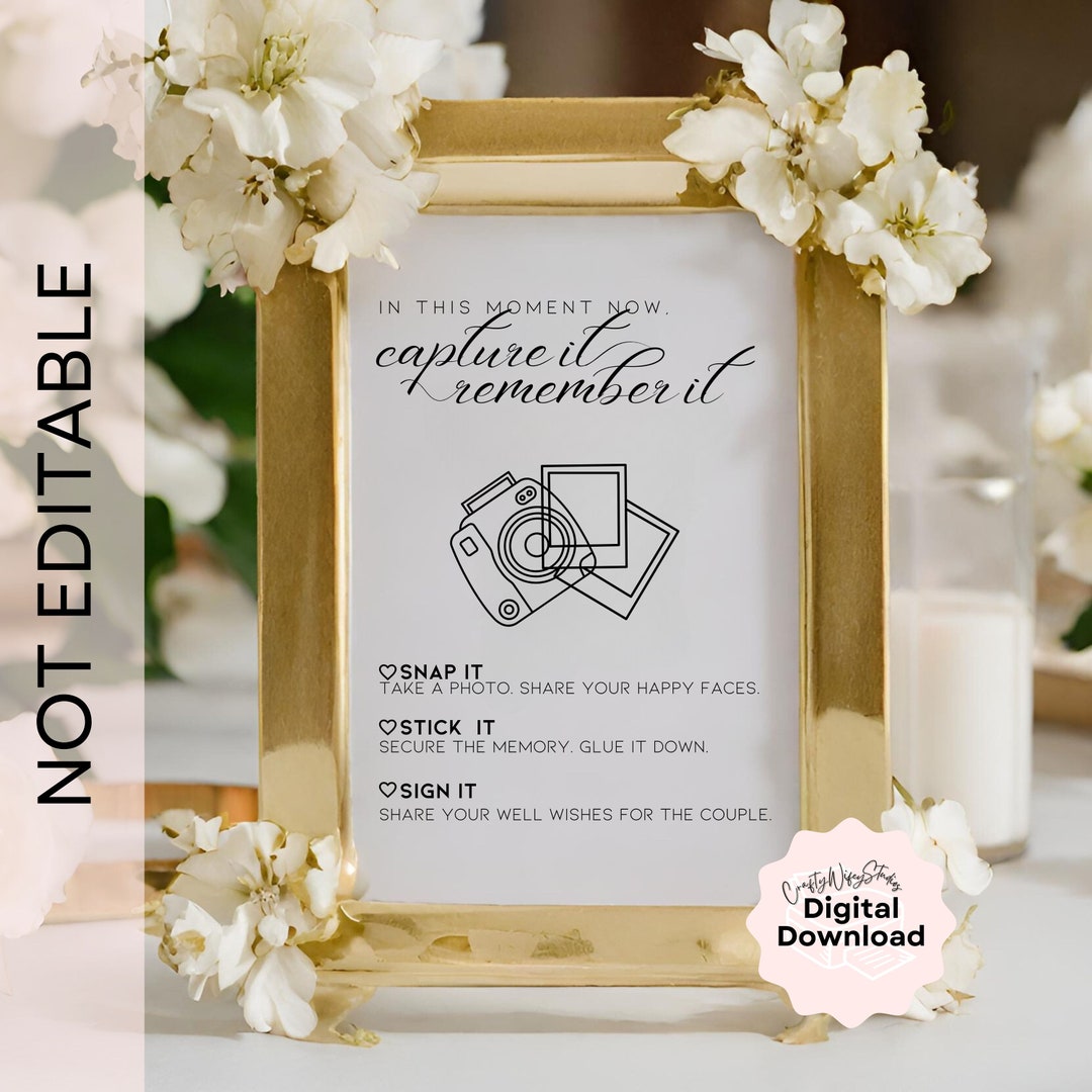 In This Moment Now Capture It Remember It Fearless Photo Guestbook Sign ...