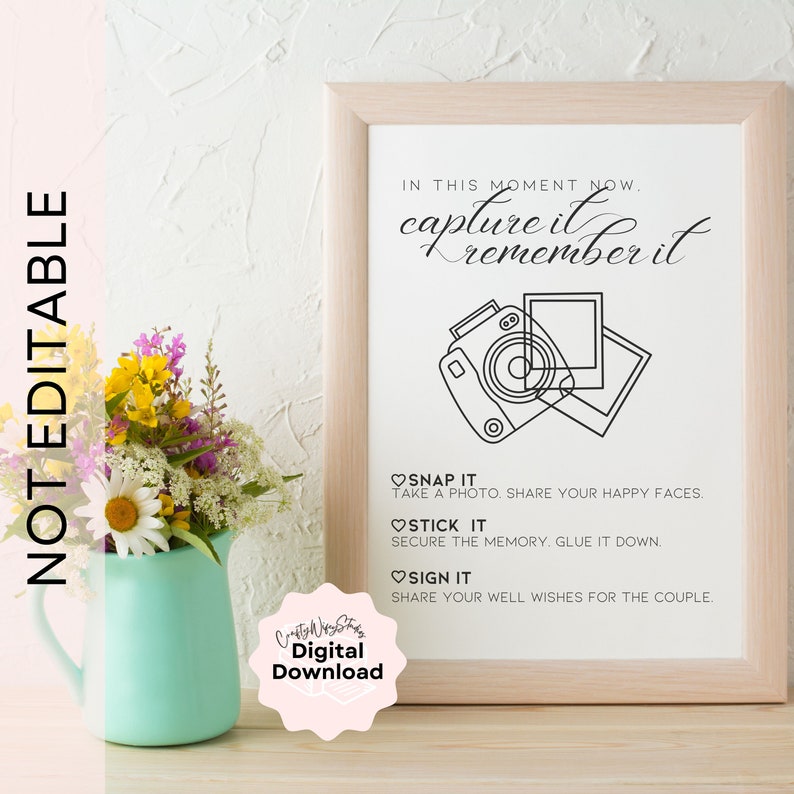 In This Moment Now Capture It Remember It Fearless Photo Guestbook Sign ...