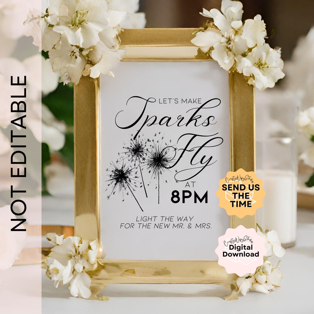 Let's Make Sparks Fly Swiftie Wedding Sparkler Send off Sign ...