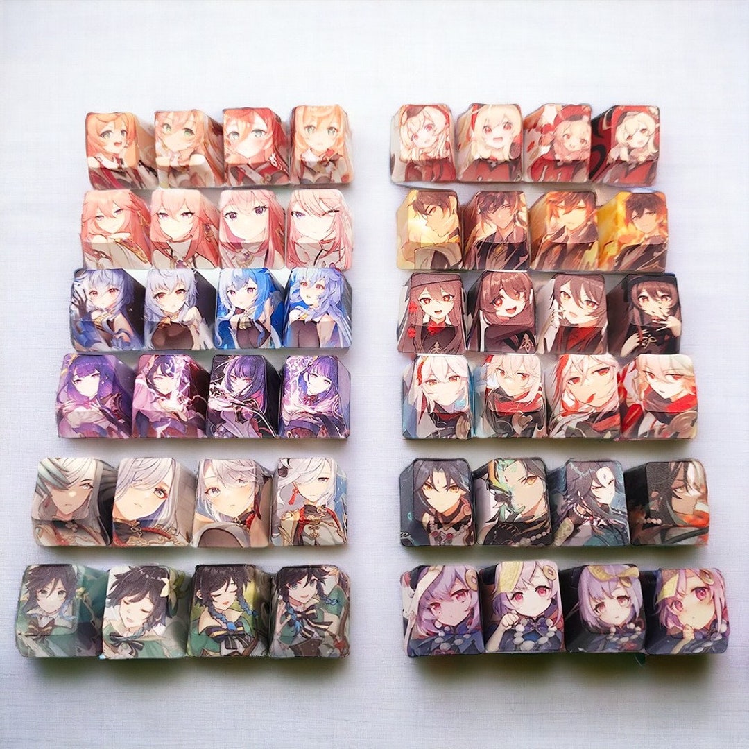4 Keycap Hot Sublimate Key Cap PBT Anime Cartoon Cute Custom Mechanical ...
