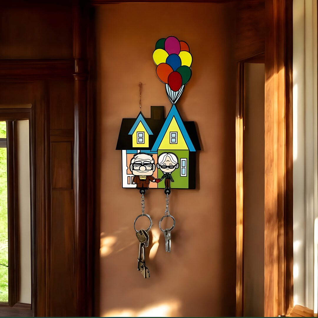 Up Lovers Couple Key Holder Carl & Ellie Keychain Wall Key Holder Home ...