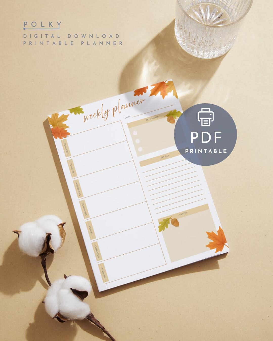 Printable Autumn Weekly Planner PDF, Autumn Meal Planner for Printing ...