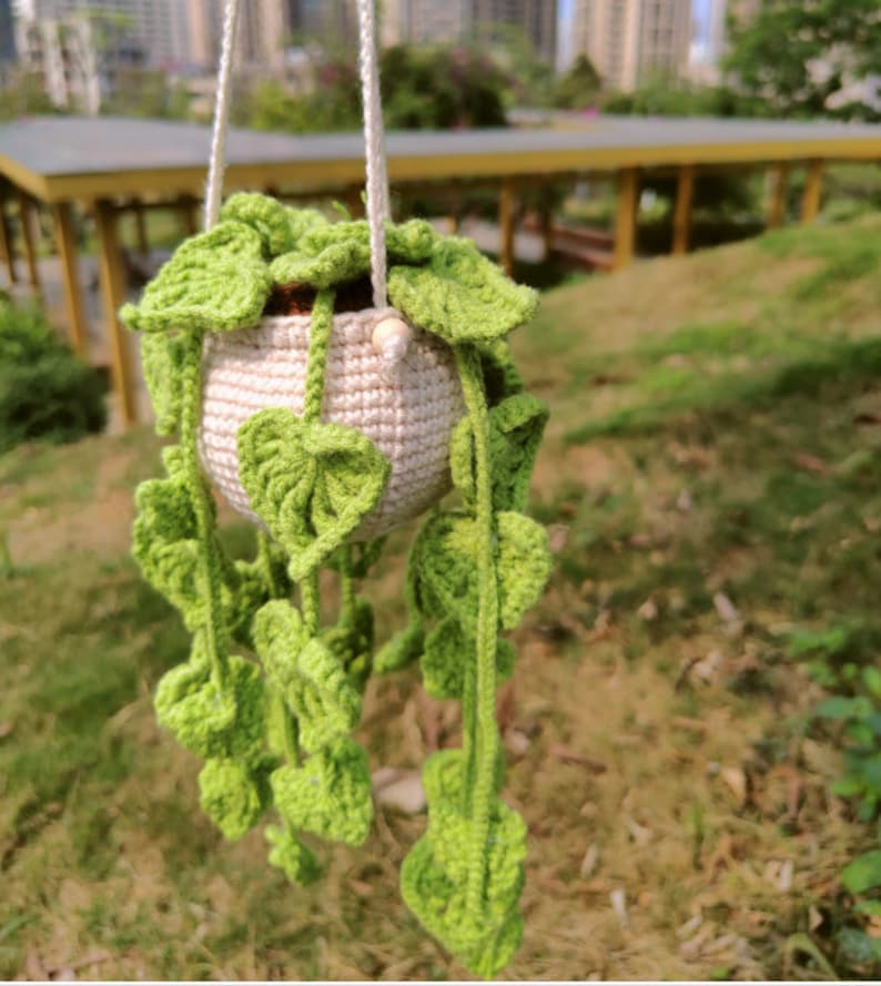 Hanging Plant Pattern，hanging Basket Crochet，pothos Plant Crochet ...