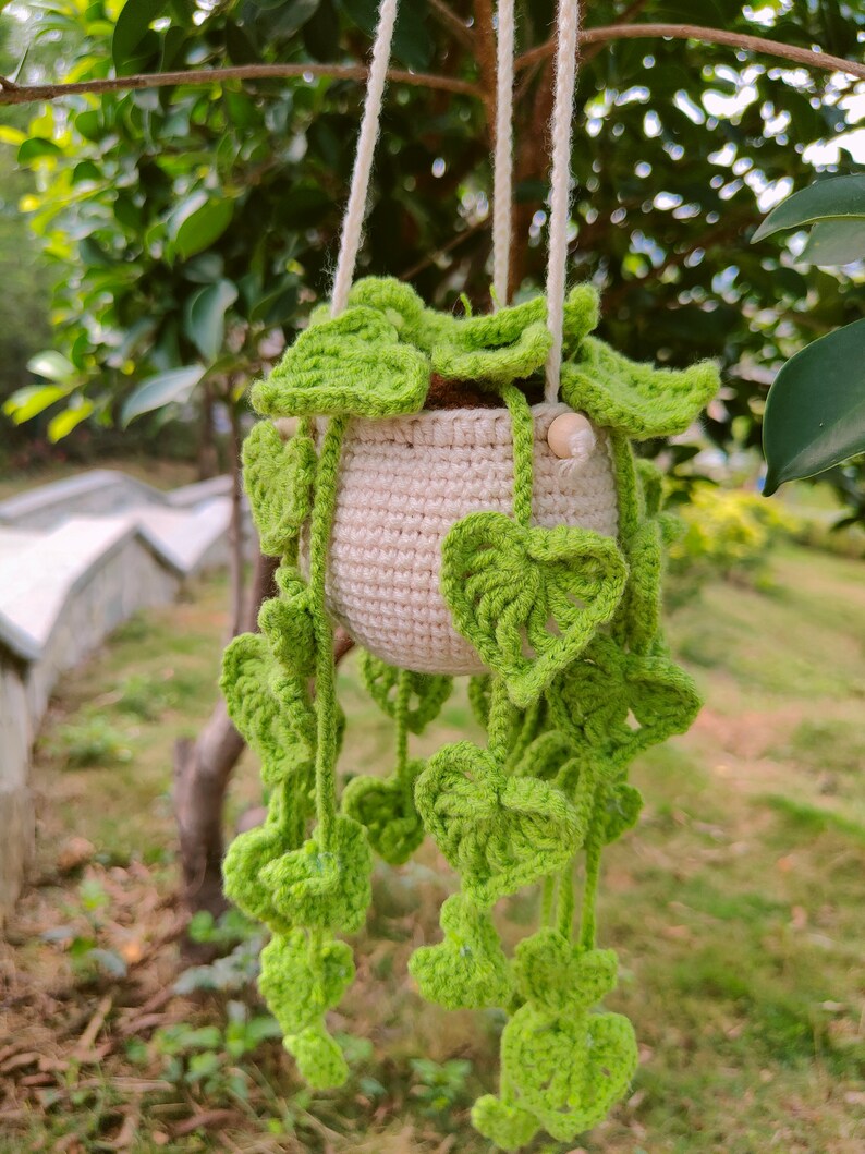 Hanging Plant Pattern，hanging Basket Crochet，pothos Plant Crochet ...