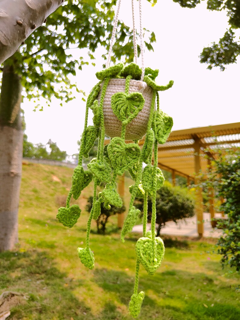 Hanging Plant Pattern，hanging Basket Crochet，pothos Plant Crochet ...