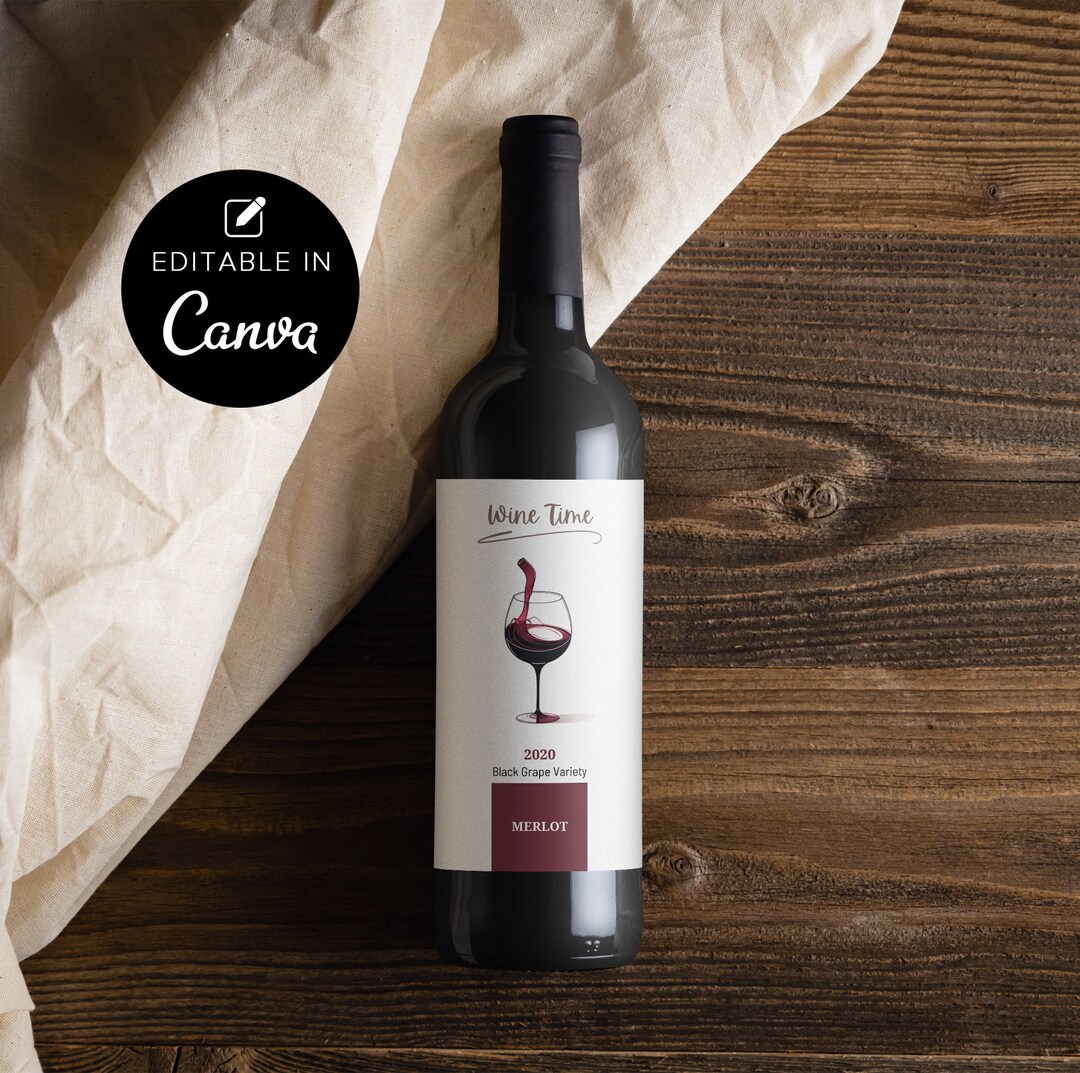 Wine Bottle Label With Unique Image Wine Bottle Labels Template Craft ...