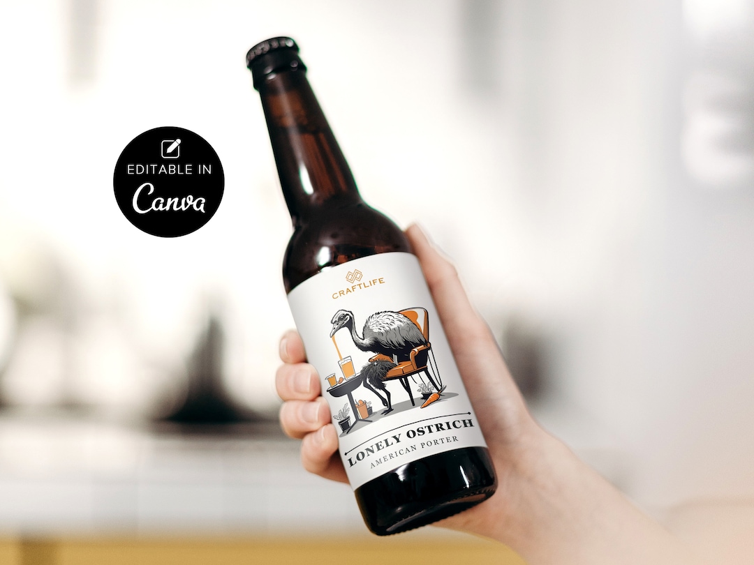 Beer Bottle Label With Unique Image Beer Bottle Labels Template Craft ...