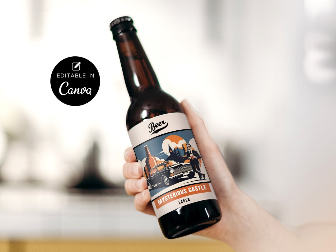 Beer Bottle Label With Unique Image Beer Bottle Labels Template Craft ...