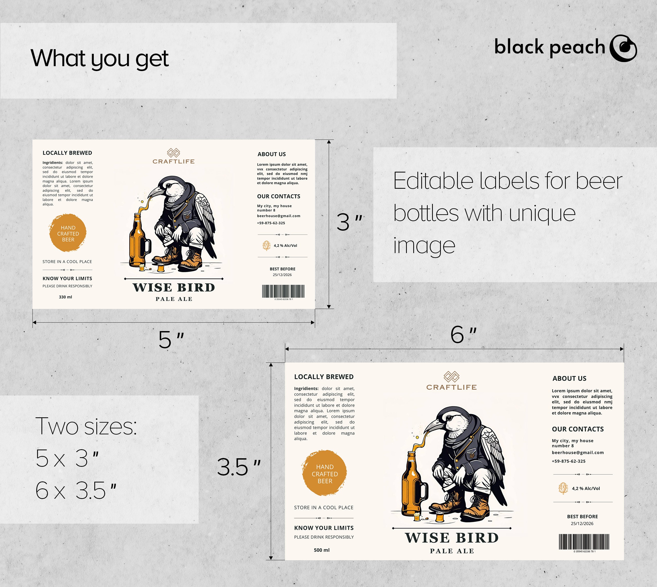 Beer Bottle Label With Unique Image Beer Bottle Labels Template Craft ...