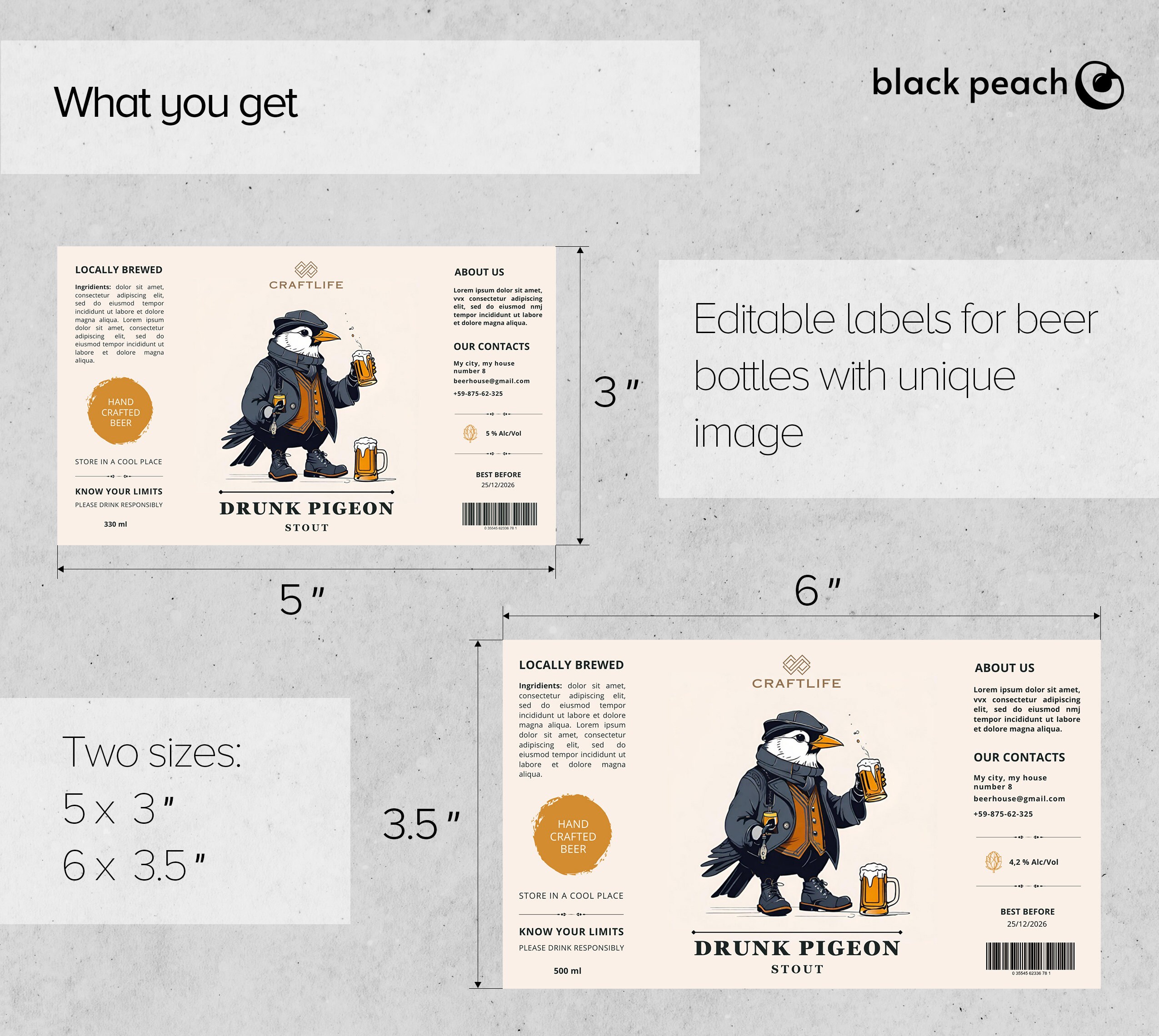 Beer Bottle Label With Unique Image Beer Bottle Labels Template Craft ...