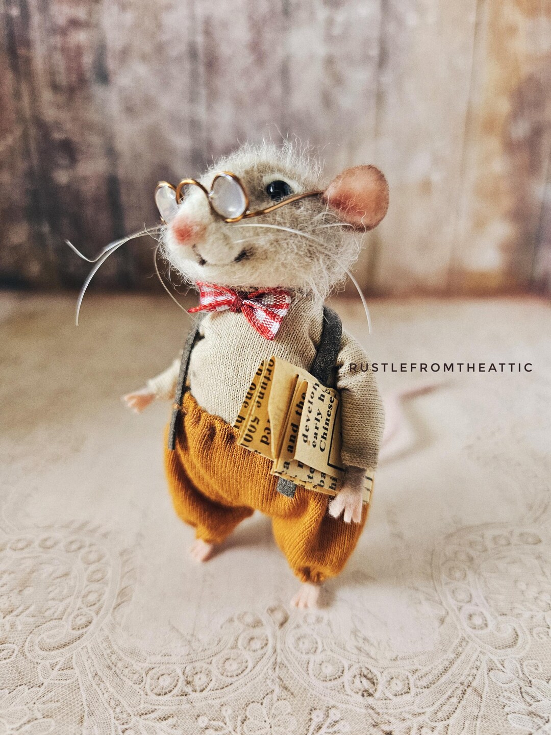 Needle Felted Mouse Professor, Needle Felted Animal, Law School ...