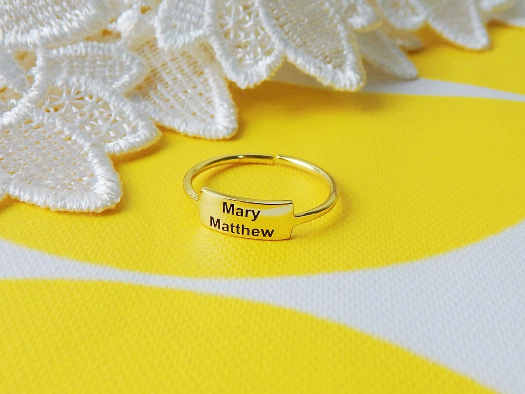 Personalised Couple Name Ring / Custom Name Ring / Stackable Ring - Etsy