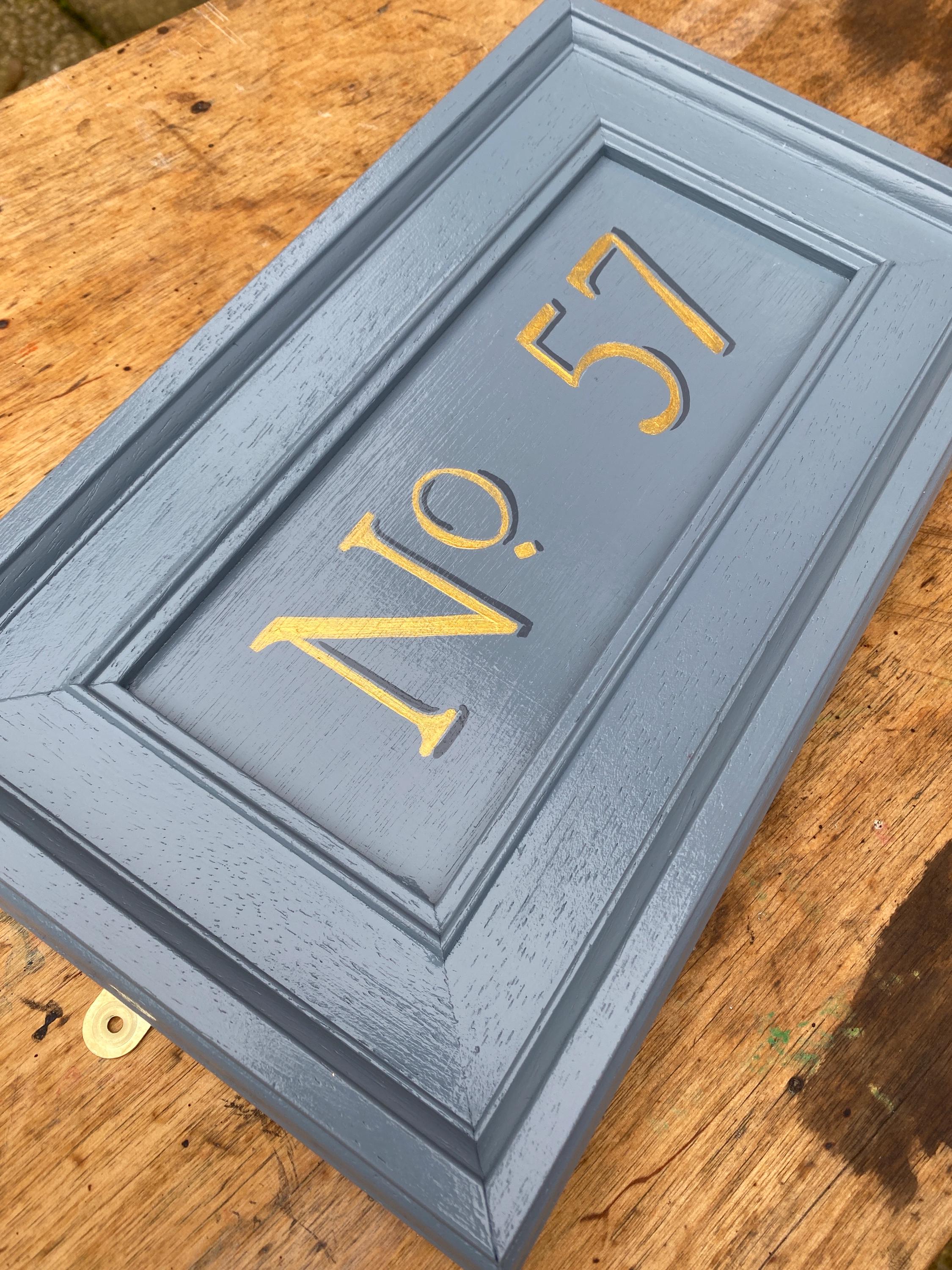 Contemporary Traditional House Number Sign Hand Painted Address Signage ...