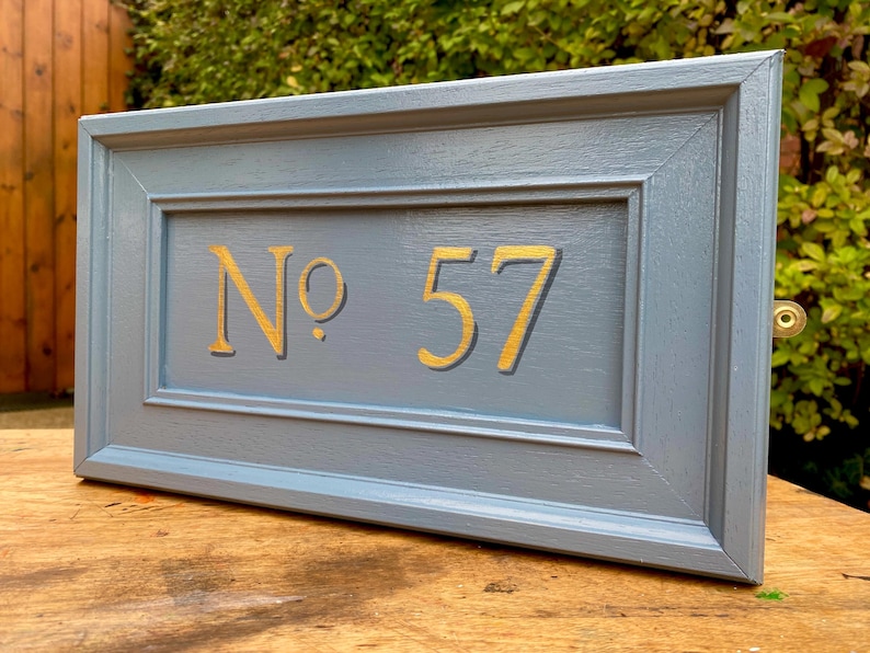 Contemporary Traditional House Number Sign Hand Painted Address Signage ...