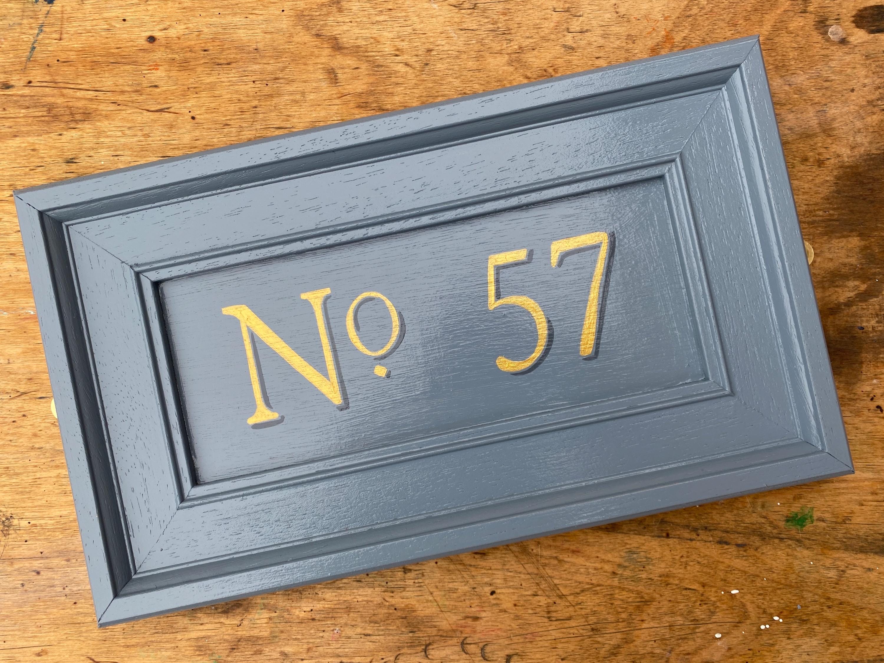 Contemporary Traditional House Number Sign Hand Painted Address Signage ...