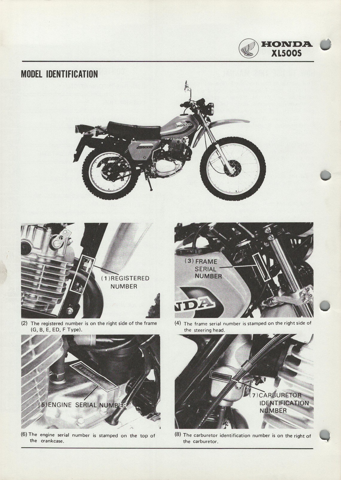 Honda XL500S (79-82) Factory Work-shop Repair Manual XL 500 S - Etsy