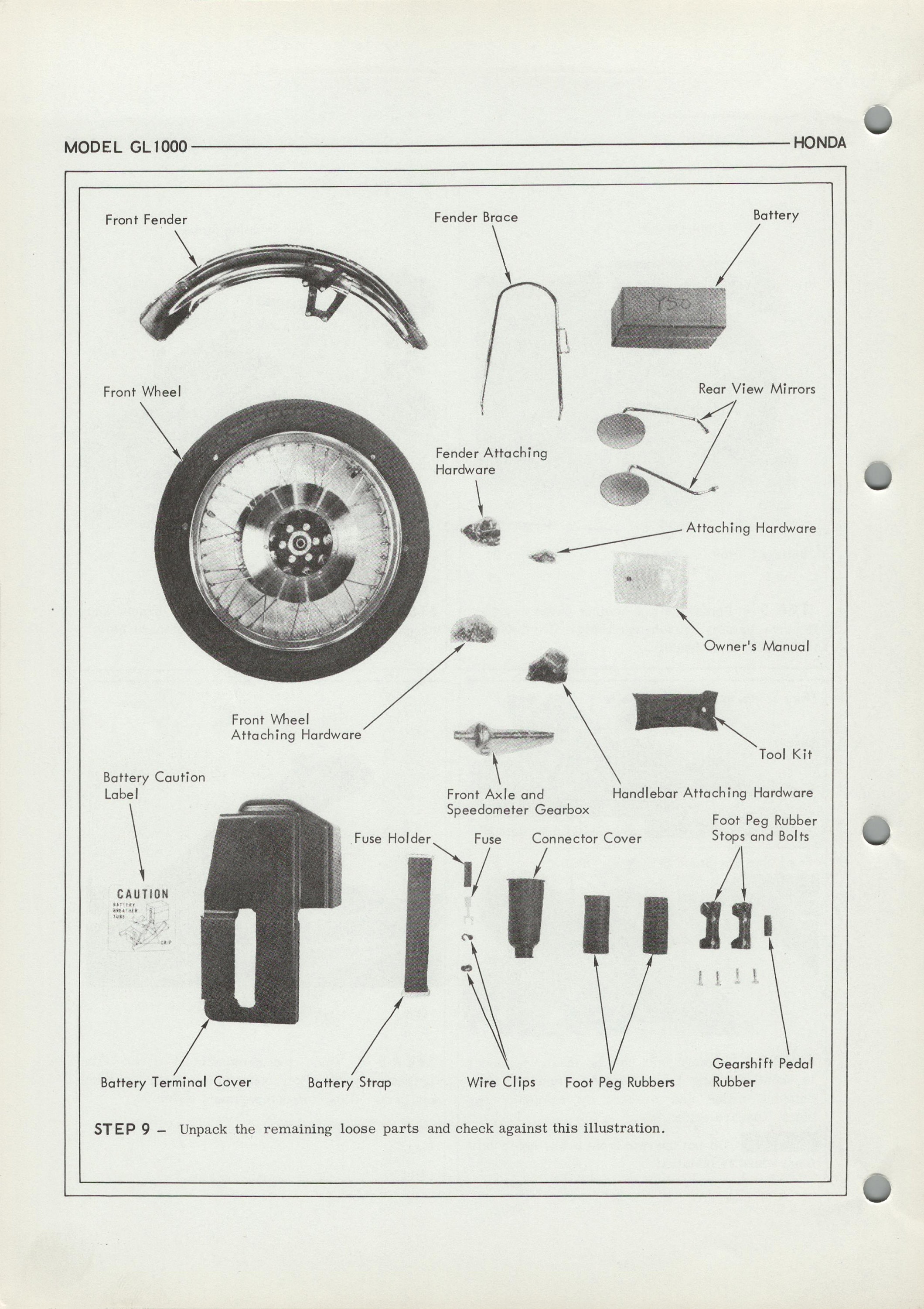 Honda GL1000 Gold-wing Shop Service Repair Manual & Set-up (1975-on) GL ...