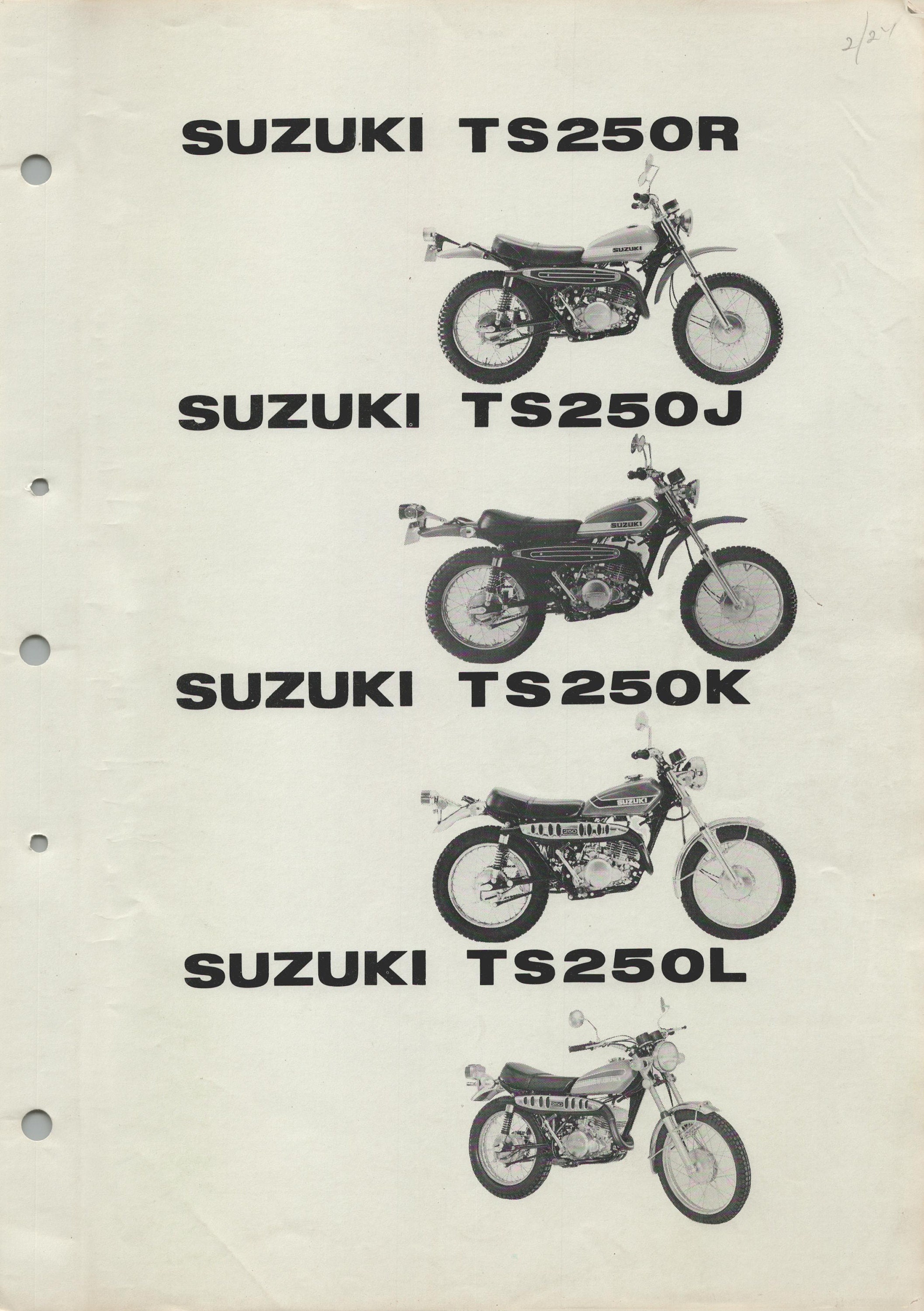Suzuki TS250 R J K L (71-74) Parts List Catalogue Book Manual TS 250 - Etsy