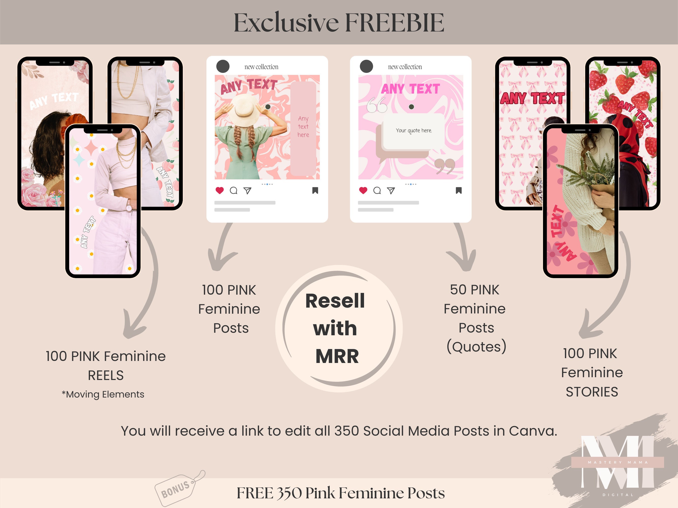 Pink Aesthetic Faceless Videos, Instagram Reels Templates (digital ...