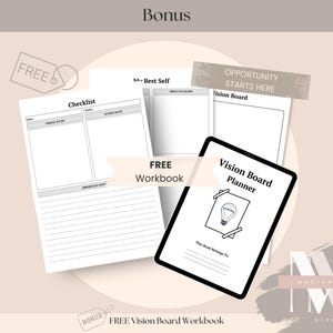 Digital Printable Vision Board Bundle With Photos, Stickers & Templates ...
