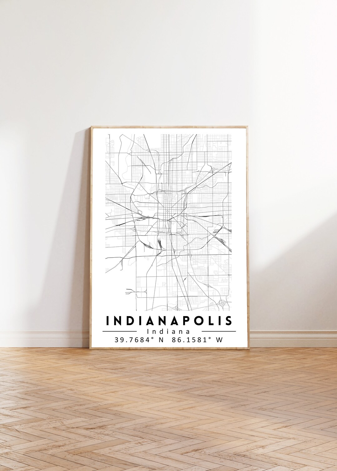 Indianapolis Indiana Minimal City Map Matte Poster Print - Etsy