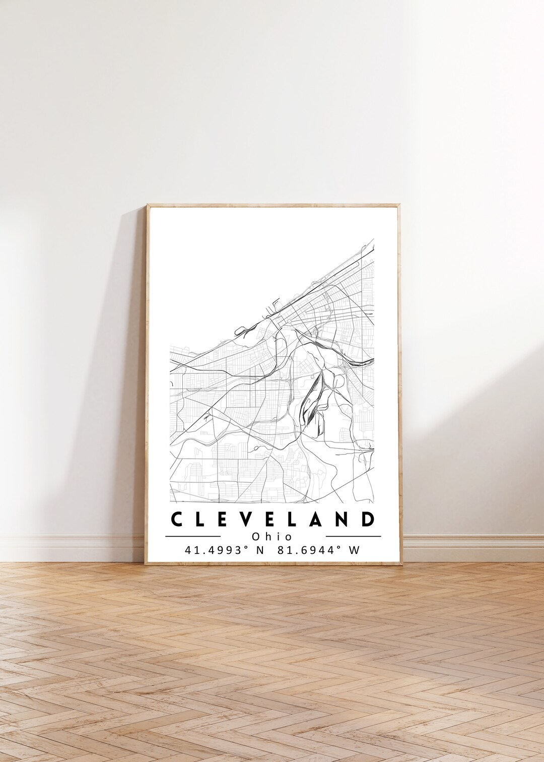 Cleveland Ohio Minimal City Map Matte Poster Print - Etsy