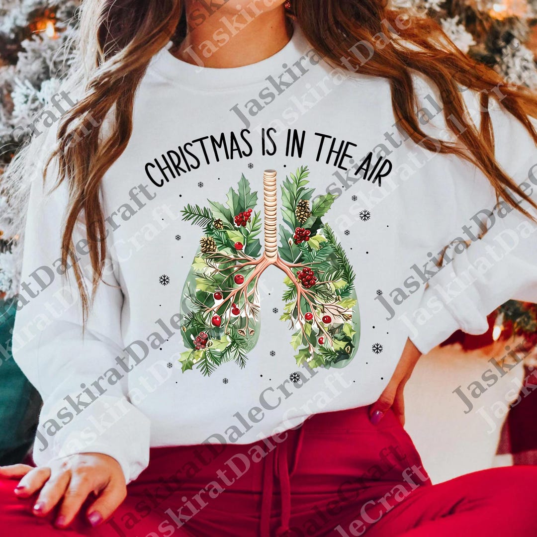 Christmas Lungs Png, Respiratory Therapist Digital, Festive Medical Png ...