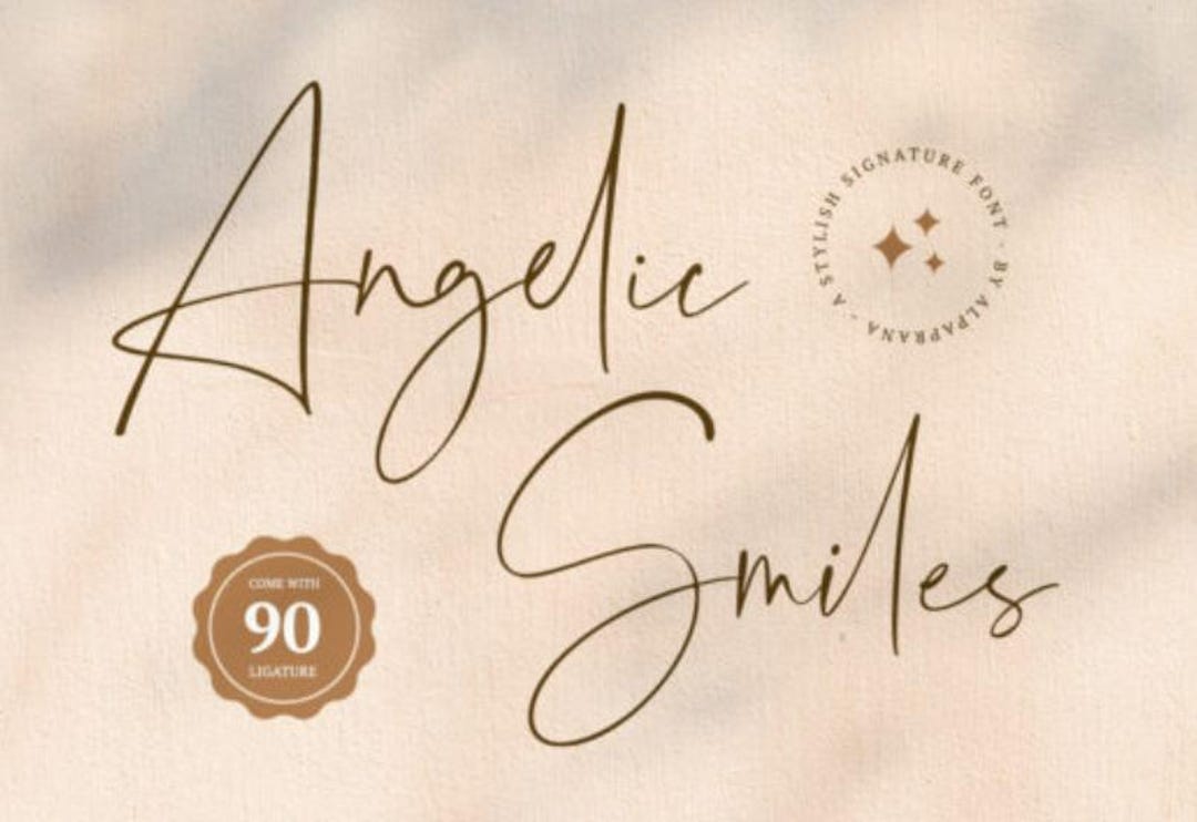 Angelic Smiles Font, Modern Font, Calligraphy Font, Handwritten Font ...